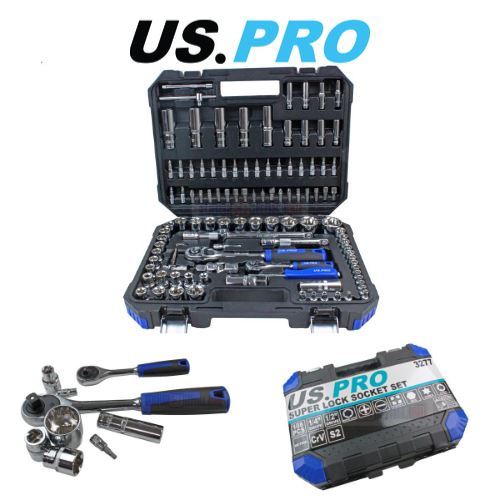 US PRO 108PC 1/4" & 1/2" DR Metric Super Lock Socket Set 3277 | eBay UK