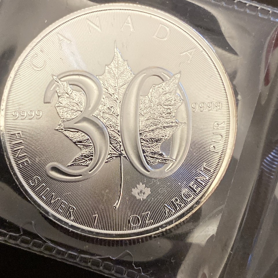 2018 1 oz Canadian Silver Maple Leaf 30 year anniversary BU 30th $5 Canada | eBay