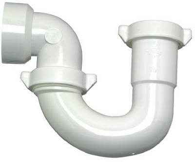 Lavatory/Kitchen Wall Drain Trap With Nuts & Washers, White Plastic ...