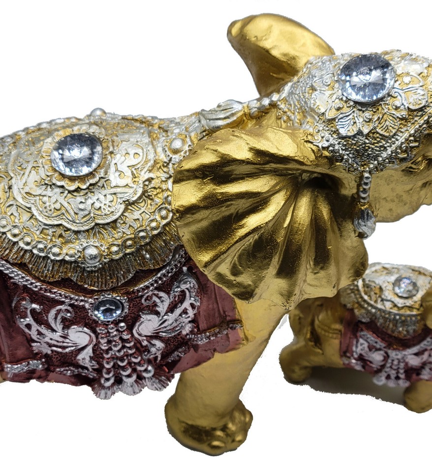 Feng Shui Elephant Trunk Statue Wealth Lucky Figurine Gift Home Decor ...