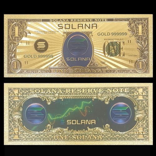 Solana Commemorative Gold Foil Reserve Note - Cryptocurrency SOL Ledger ...