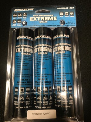 Mercury / Quicksilver 92-8M0071837 Extreme Grease 3 Oz. Cartridge 3 ...