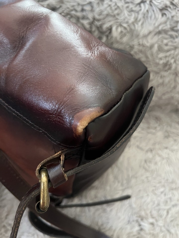 PATRICIA NASH Aberdeen Stained Leather backpack Flap Drawstring Brass ...