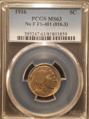 1916 "No F FS-401" Buffalo Nickel * PCGS MS63 * Scarce Variety | eBay
