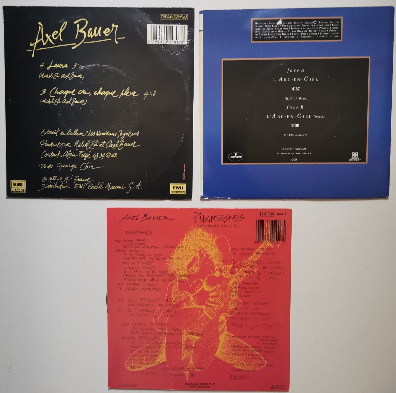 3X45RPM 7'' VINYL AXEL BAUER LAURA/L'ARC EN CIEL/PHANTASMES | eBay