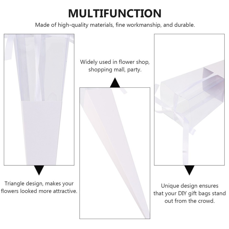 5pcs Exquisite Single Rose Wrapping Box Rose Packing Bag For Valentine ...