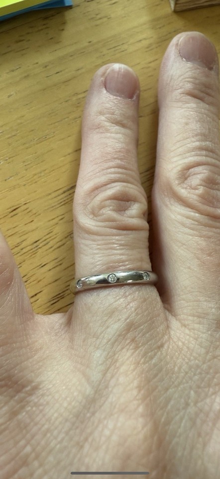 Size 52 Cartier Three Diamond Platinum 1895 Wedding Band | eBay