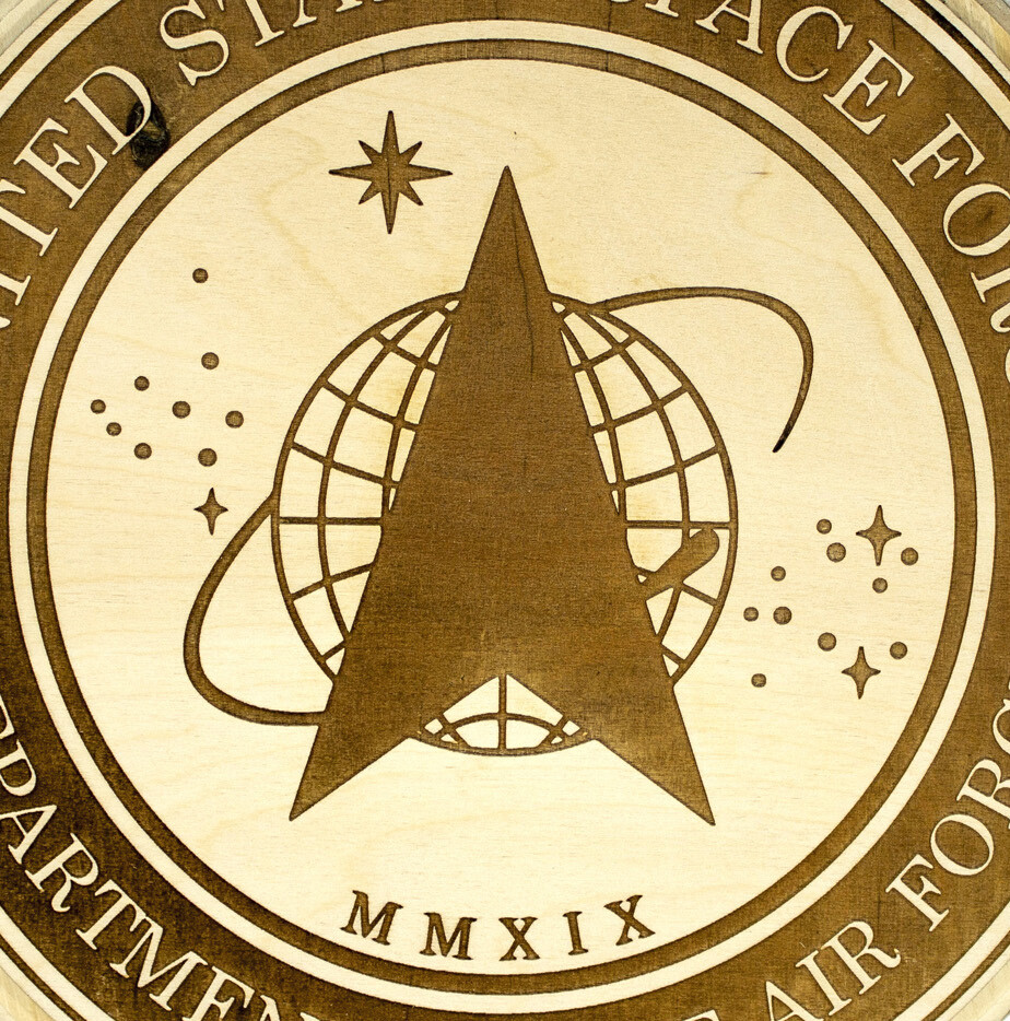 Official US Space Force emblem 12in Laser Engraved Space Force Plaque ...