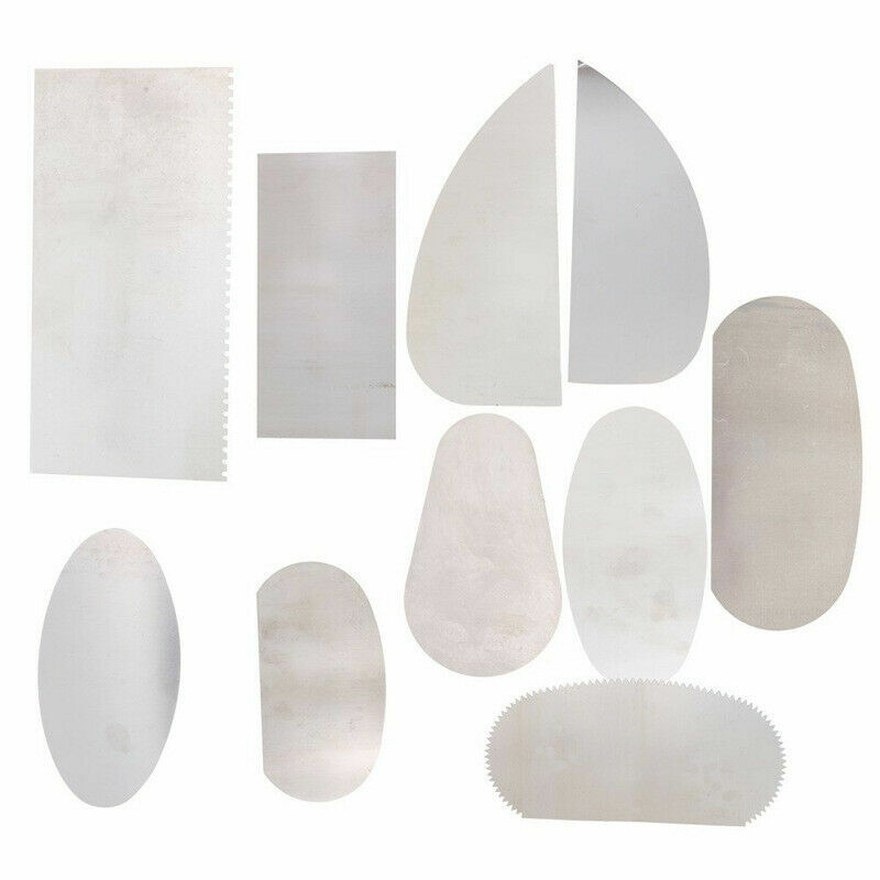 10Pcs Pottery Clay Steel Scraper Polymer Cutter Sculpt Ceramic Serrated ...