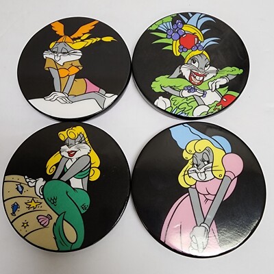 4 WB Gallery Collector Suite Coasters Paper Weights Set BUGS BUNNY ...