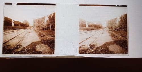 UA289 Plaque verre stéréo positif BE circa 1920 chemin de fer rails | eBay