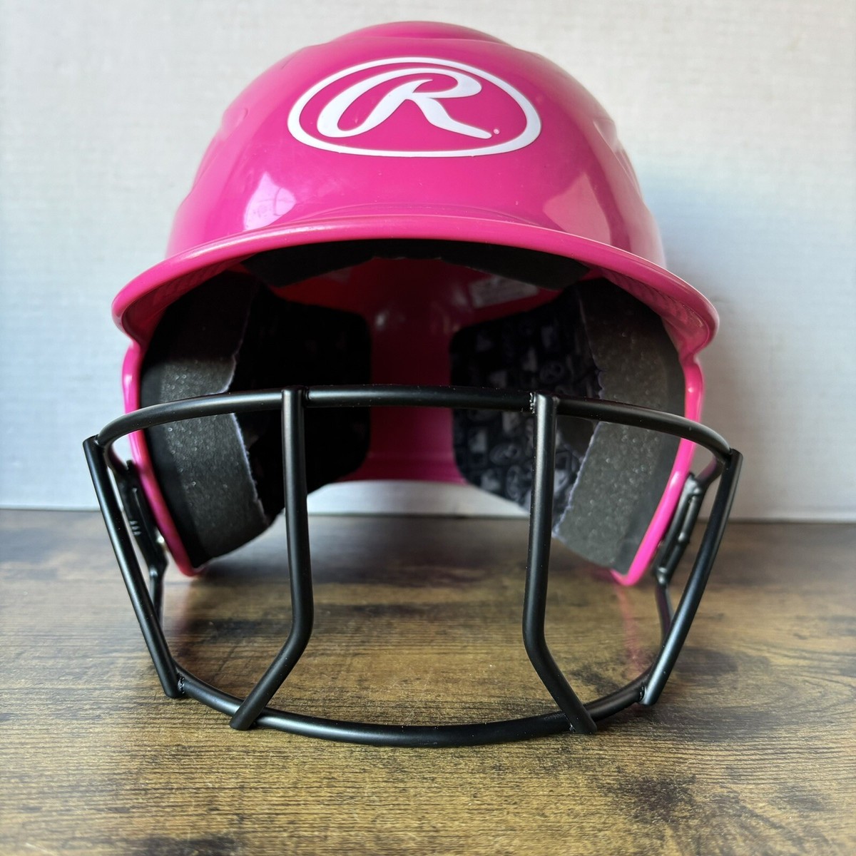 Pink Batting Helmet Cute Coquette Style Illustration Of Pink Baseball