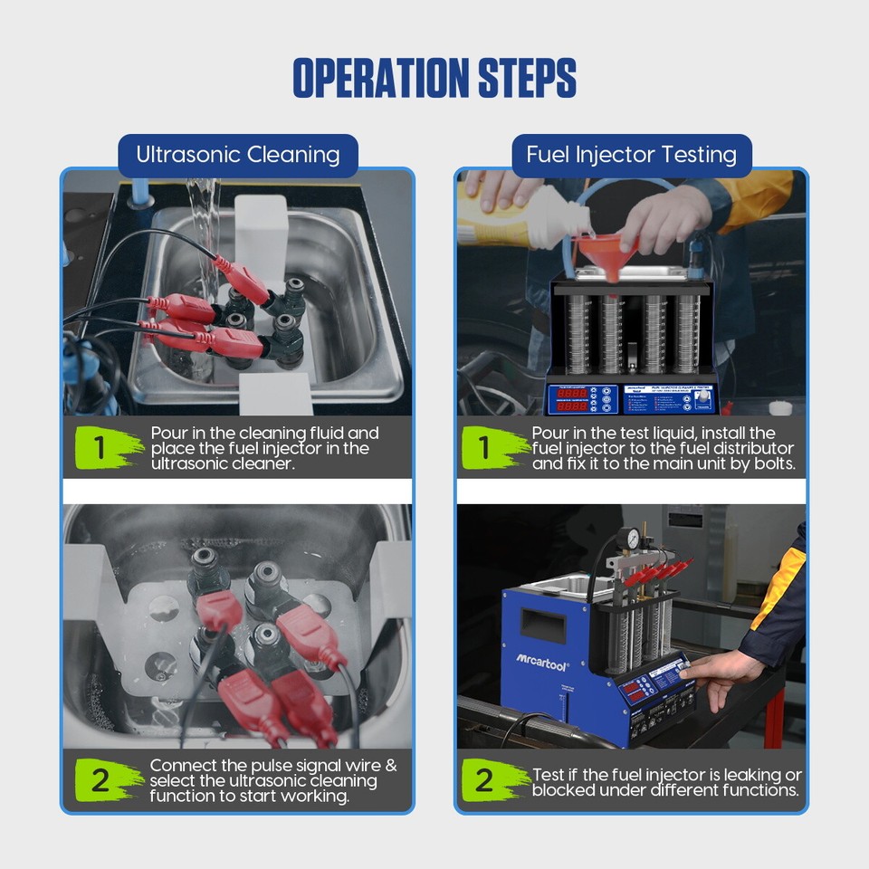 Automotive Fuel Injector Tester Cleaner Ultrasonic Injector Cleaning ...