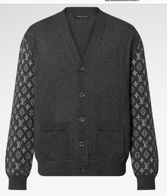 Louis Vuitton Monogram Cashmere Cardigan M Gray Men's Authentic NWT | eBay
