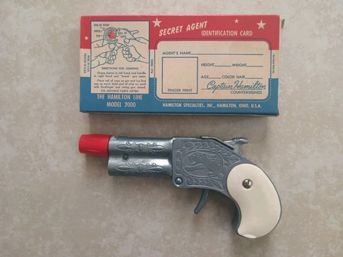 Vintage 1940s Hamilton Secret Agent Hideaway Double Barrel Cap Gun ...