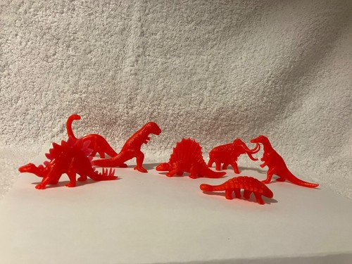Vintage Tim-Mee Play Set Dinosaurs Bright Red Lot of 7 All Different ...