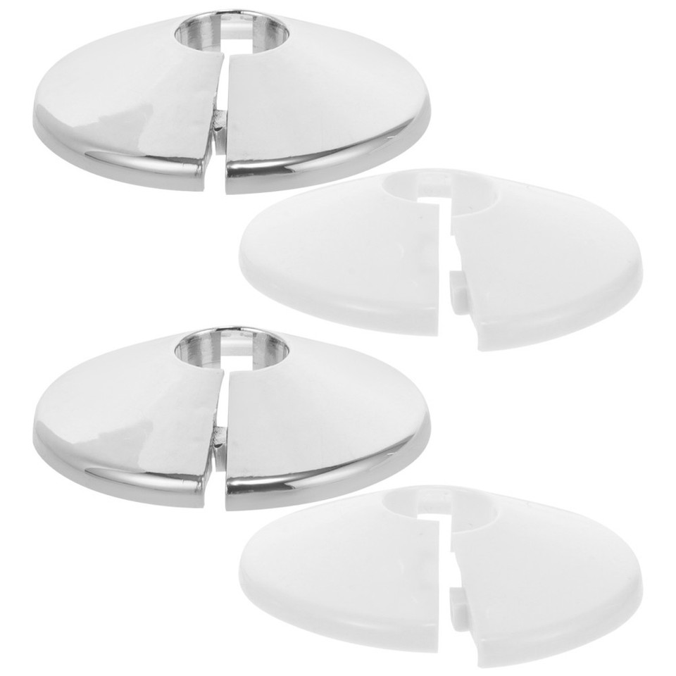 4 Pcs Wall Split Flange Decorative Pipe Hole Cover Metal for Plumbing ...