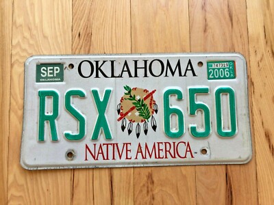 Oklahoma Native American License Plate | eBay