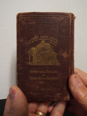 1876 Small Bible NT - Pennsylvania Bible Society on Cover in Gilt ...