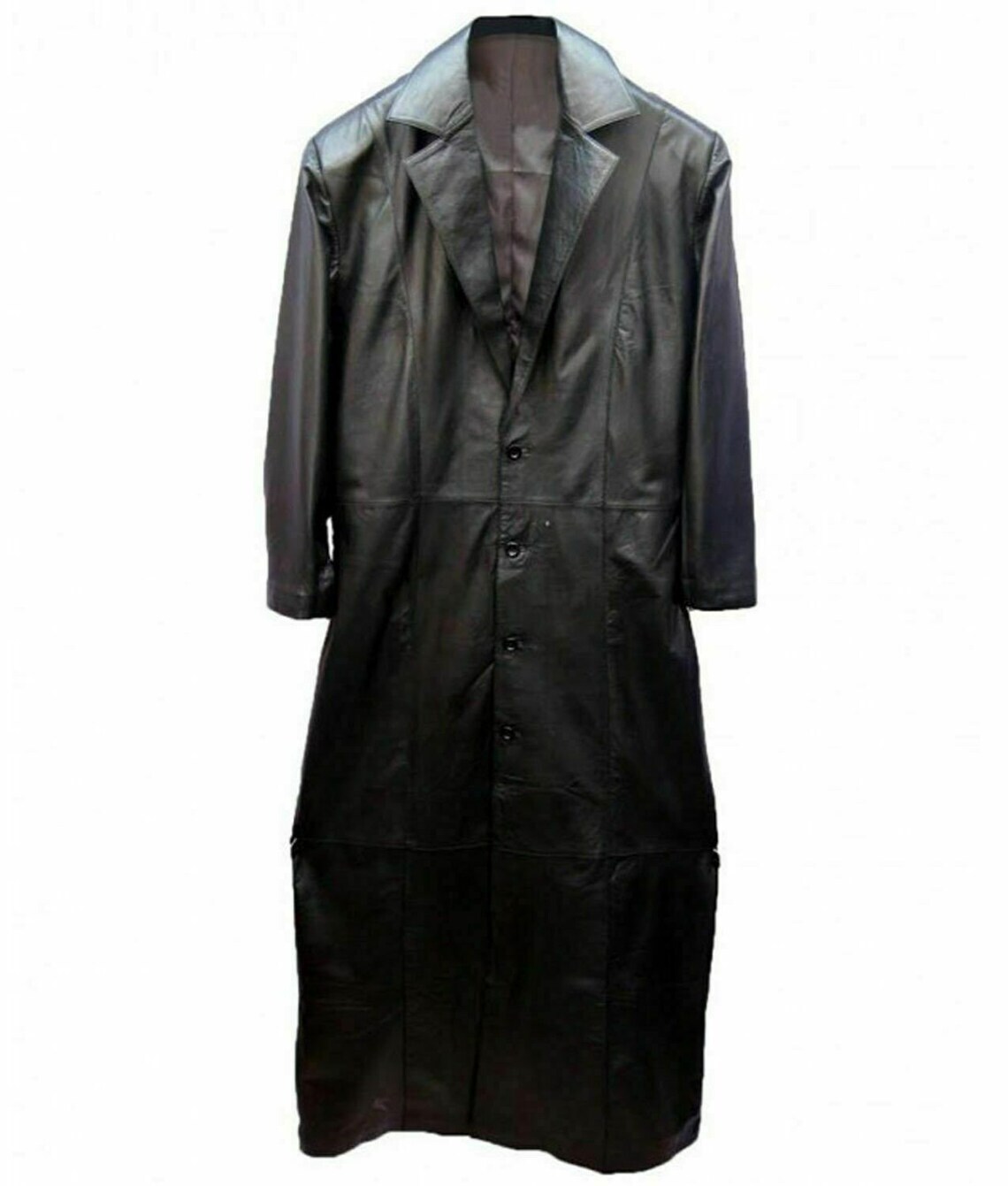 UNDERTAKER New Men's Black Lambskin Leather Trench Long Coat Classic ...