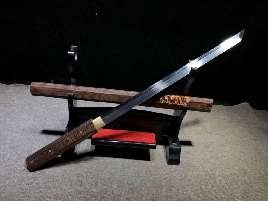 Straight Wakizashi Japanese Short Sword Steel Shoto Samurai Battle ...