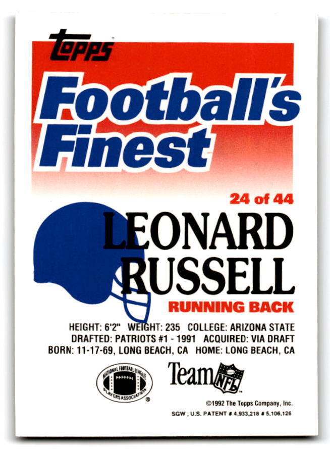 1992 Finest # 24 Leonard Russell | eBay