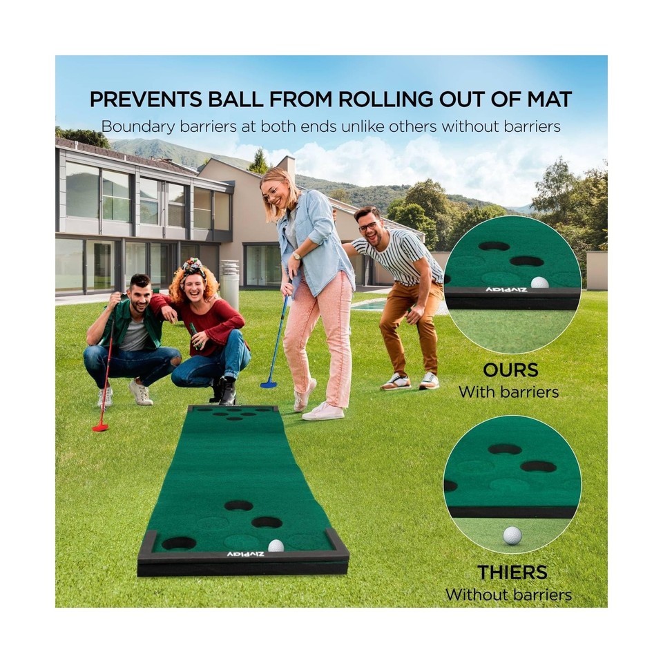 Golf Pong Putting Game Set Includes Golf Putting Game Mat 2 Adjustable ...