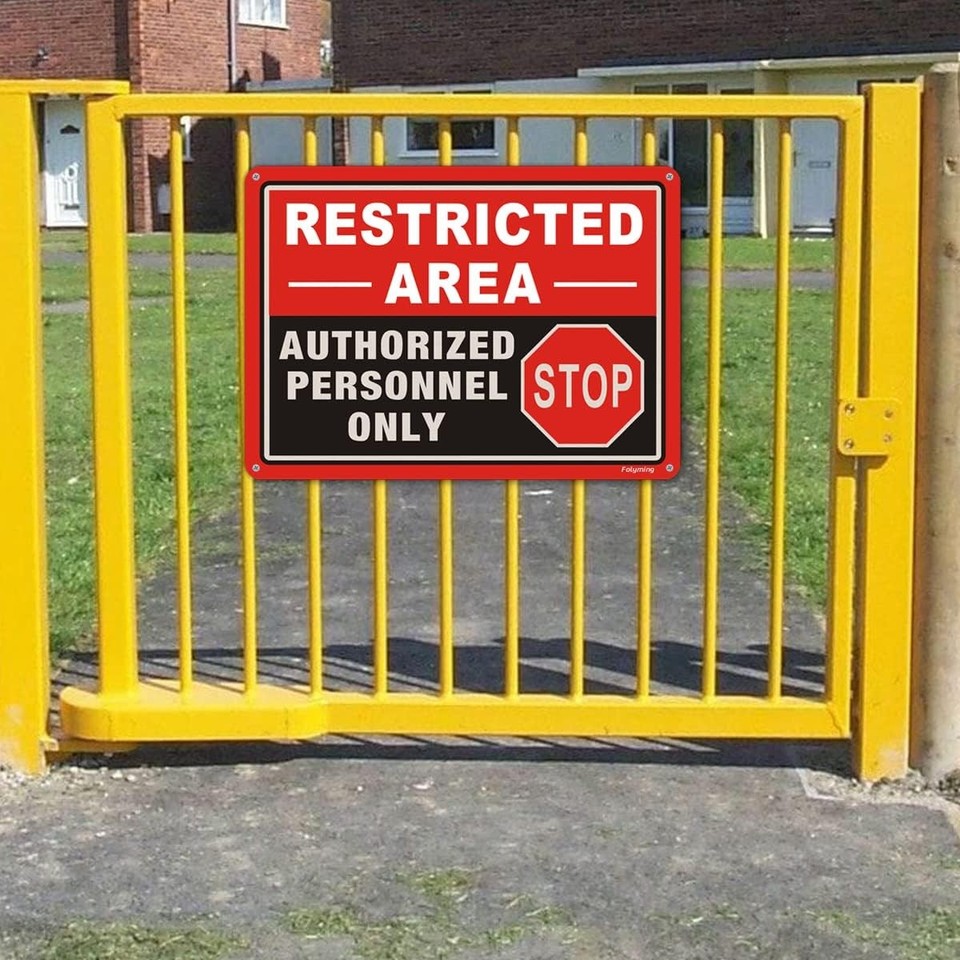 2 Pack Restricted Area Sign - Authorized Personnel Only - 10 x 7 Inches ...