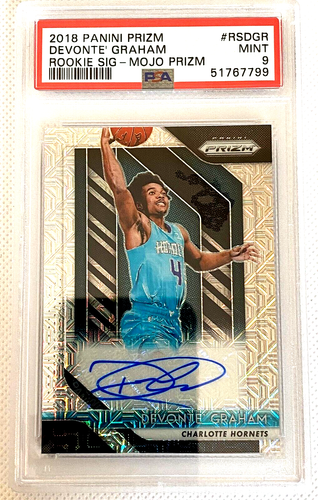 2018 AUTO PSA 9 DEVONTE' GRAHAM SENSATIONAL SIGNATURES MOJO PRIZM SP 4/ ...