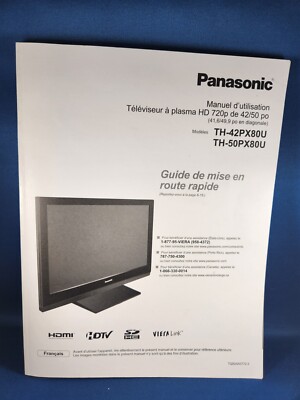 Panasonic Operating Instruction Manual TH-42PX80U TH-50PX80U Plasma ...