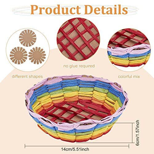 Colorful Basket Weaving Kit With Raffia Ribbon And Cardboard For Diy ...