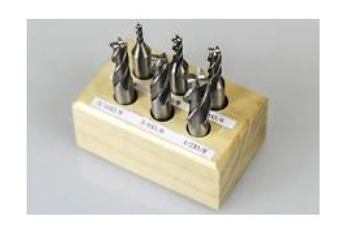 6pc HSS 4 FLUTE END MILL SET 1/8, 3/16, 1/4, 5/16, 3/8 & 1/2" | eBay