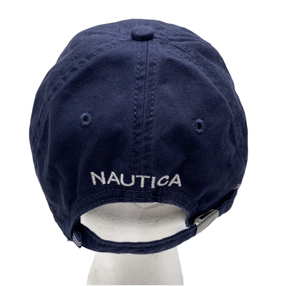 Nautica Navy Blue Baseball Hat White Sailboat Logo Adjustable | eBay