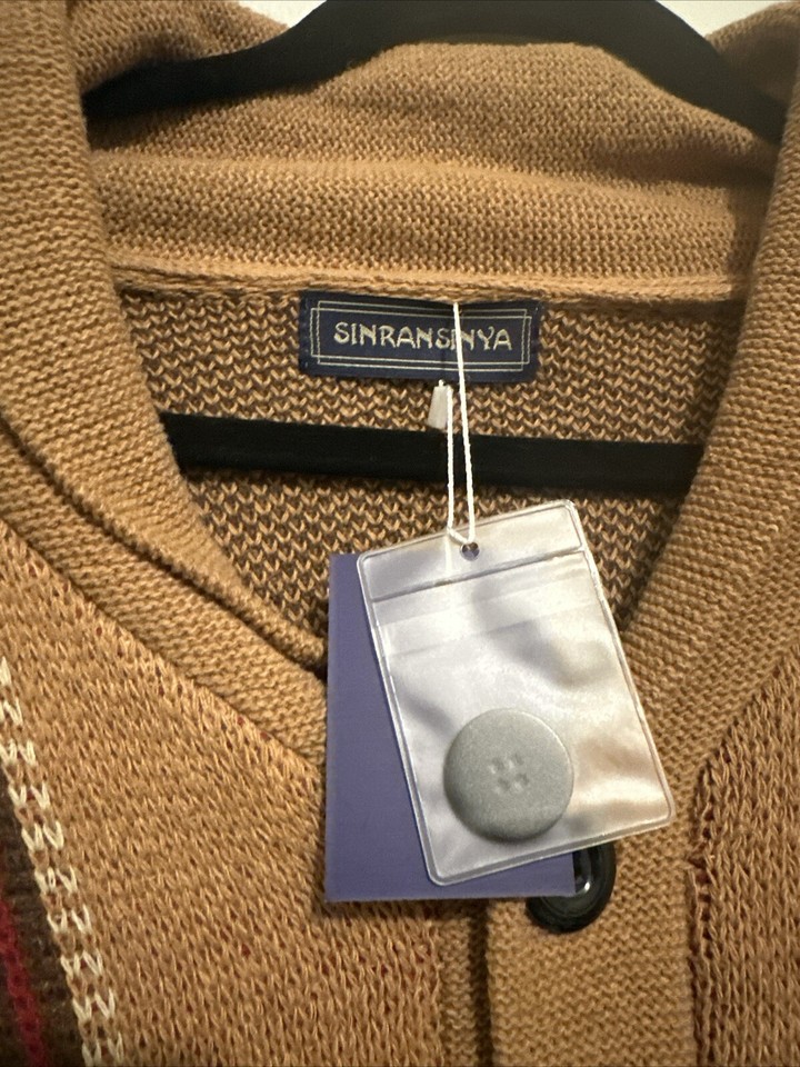 Sinransinya Cardigan Sweater Button Brown Aztec / Native American ...