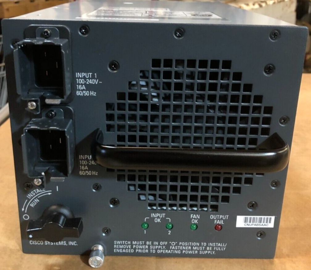 CISCO-WS-CAC-6000W= / CAT6500 6000W AC POWER SUPPLY / (31P) V06 / BRAND ...