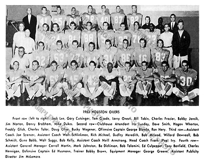 1963 HOUSTON OILERS AFL FOOTBALL TEAM 8X10 PHOTO | eBay