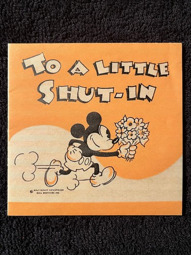 1930s Walt Disney Mickey Mouse Hall Brothers 5 C 78 Get Well Greeting ...