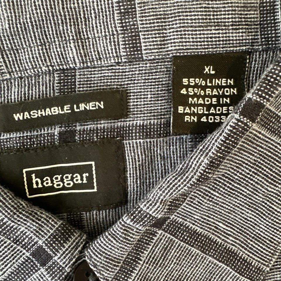Haggar Men’s XL Linen Cotton Short Sleeve Button Shirt | eBay