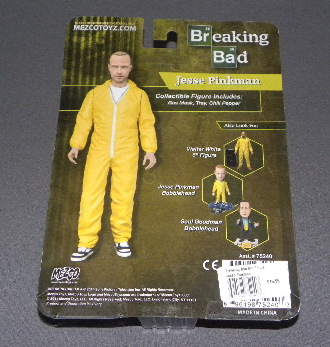 Jesse Pinkman Yellow Hazmat Suit Breaking Bad Collectible Figure MEZCO ...
