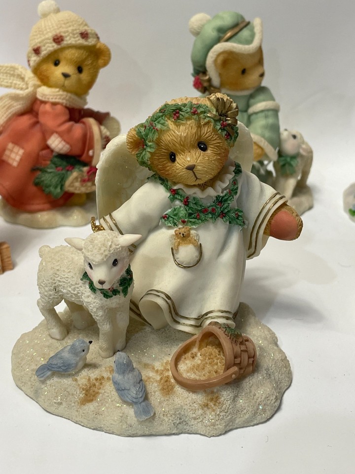 Cherished Teddies Christmas Figurines Lot Of 6 Angels Winter Holiday