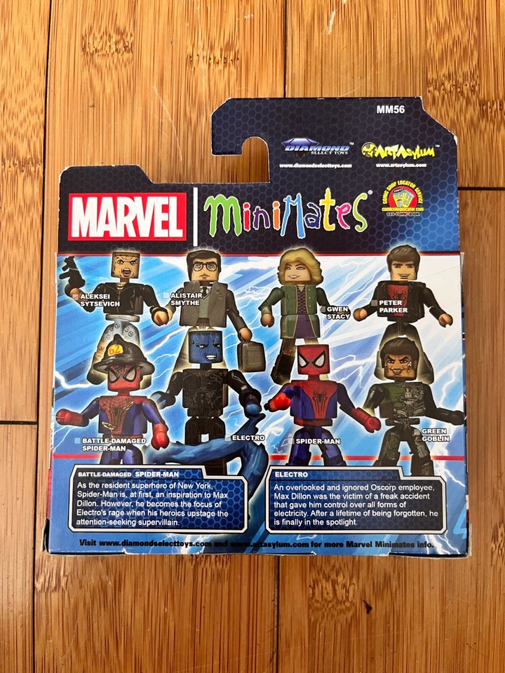 MARVEL MINIMATES SERIES BATTLE DAMAGED SPIDER-MAN & ELECTRO TOY FIGURE ...