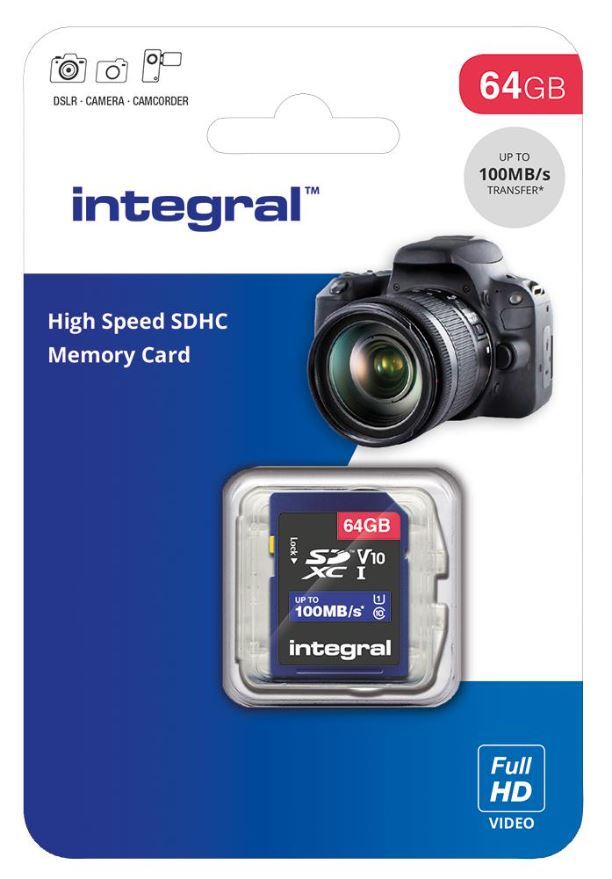 INTEGRAL - SDHC UHS U1 V10 High Speed SD Memory Card 100MB/s, 64GB | eBay