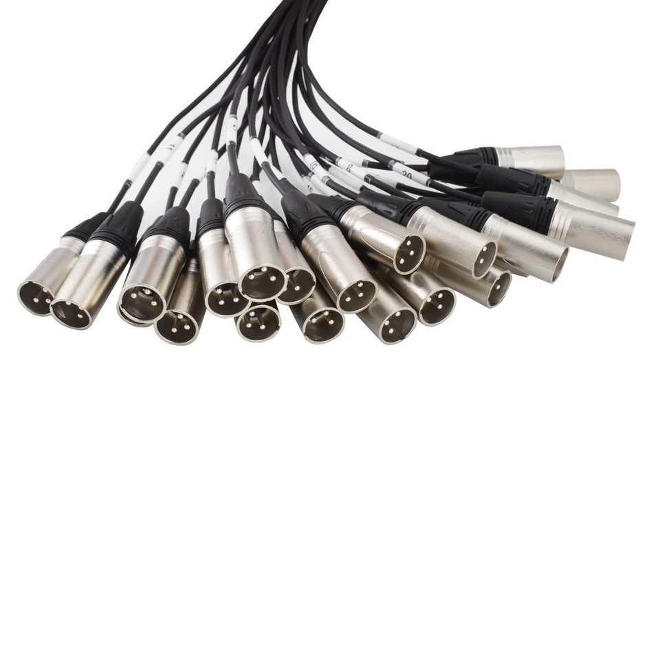 PRORECK 24-Channel Rack Mount Splitter Snake Cables XLR TRS Combo 15ft ...
