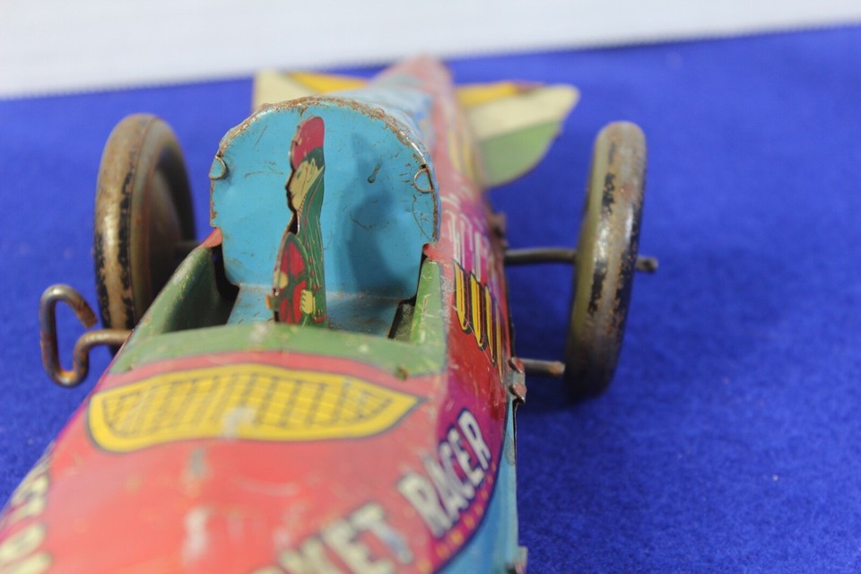 Antique Marx Rocket Racer Race Car Tin Litho Wind Up Toy | eBay