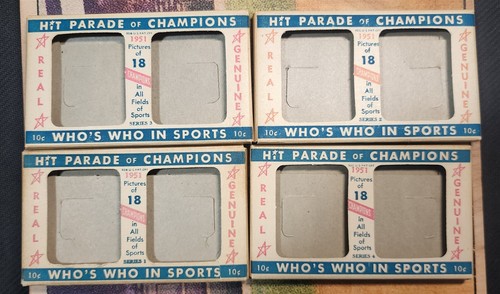 1951 Berk Ross Hit Parade of Champions 4 X ORIGINAL BOXES Great Shape ...
