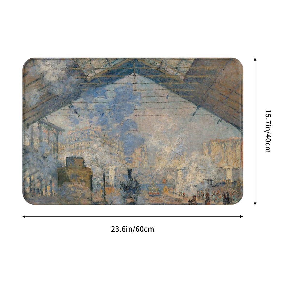 Claude Monet French Impressionist Bath Carpet Saint Lazare Station Mat ...