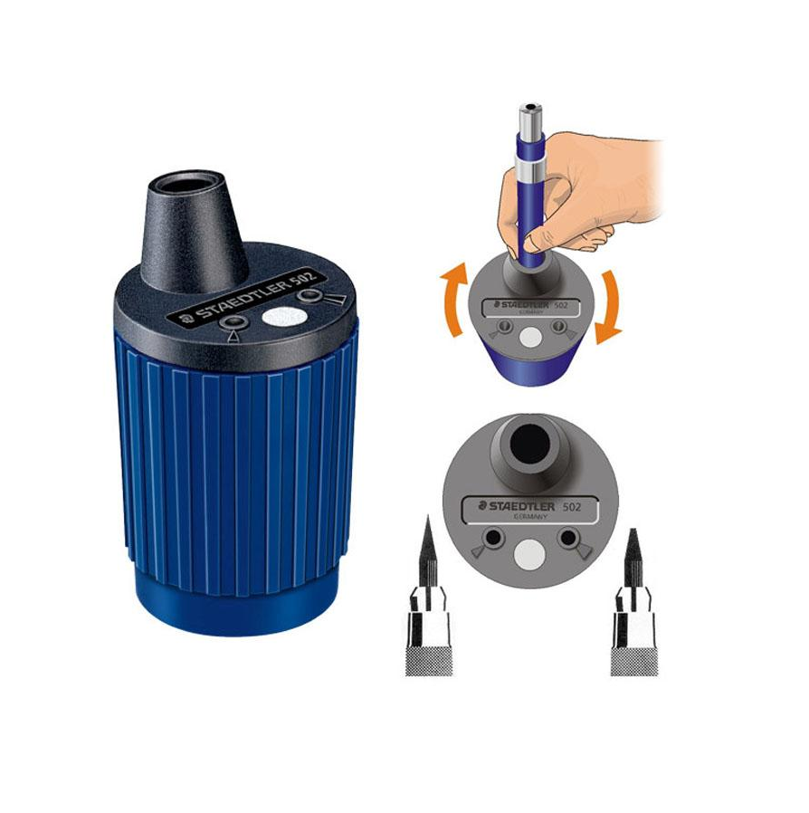 STAEDTLER 788-C Mars Technico 2mm Clutch Pencil + 502 Lead Pointer ...