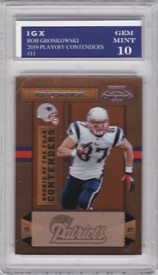 ROB GRONKOWSKI ROOKIE CARD 2019 Playoff Football Patriots GEM MINT 10 ...