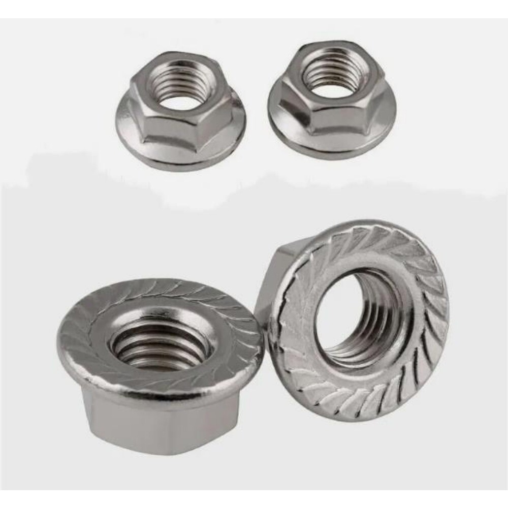 60PCS M8 304 SSHexFlange nutHexFlangeNuts Non-slip Nuts Nuts | eBay ...