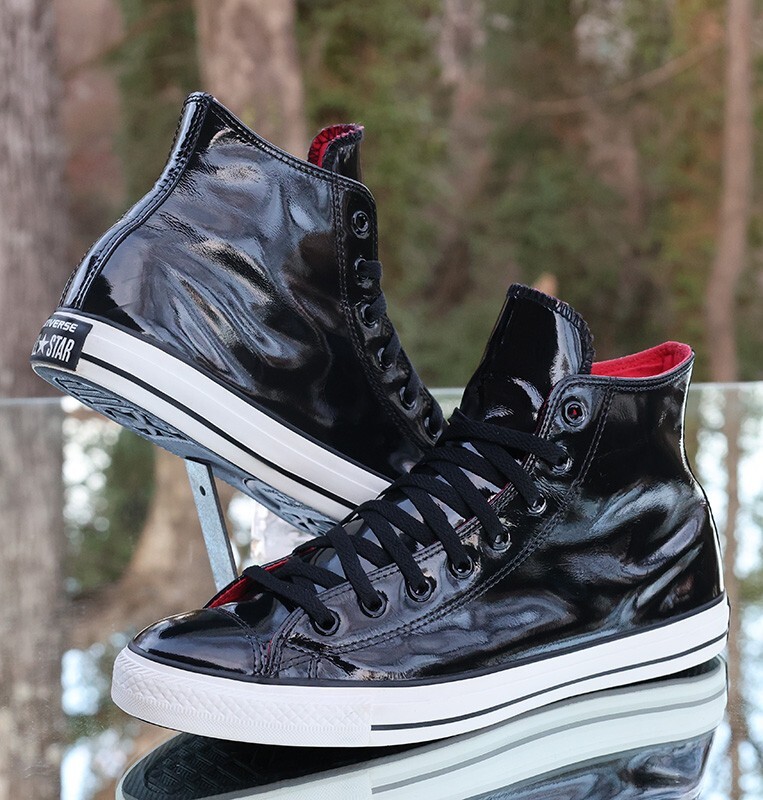 Converse All Star Chuck Taylor Hi Men’s Size 11 Black Patent Leather ...